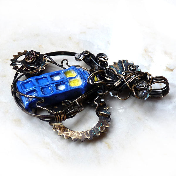 Geared Up Wire Wrapped Tardis Pendant – Rhonda Chase Design